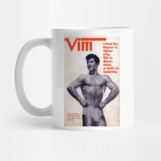 VIM Physique - Vintage Physique Muscle Male Model Magazine Cover - Vintage Male Physique - Mug ...
